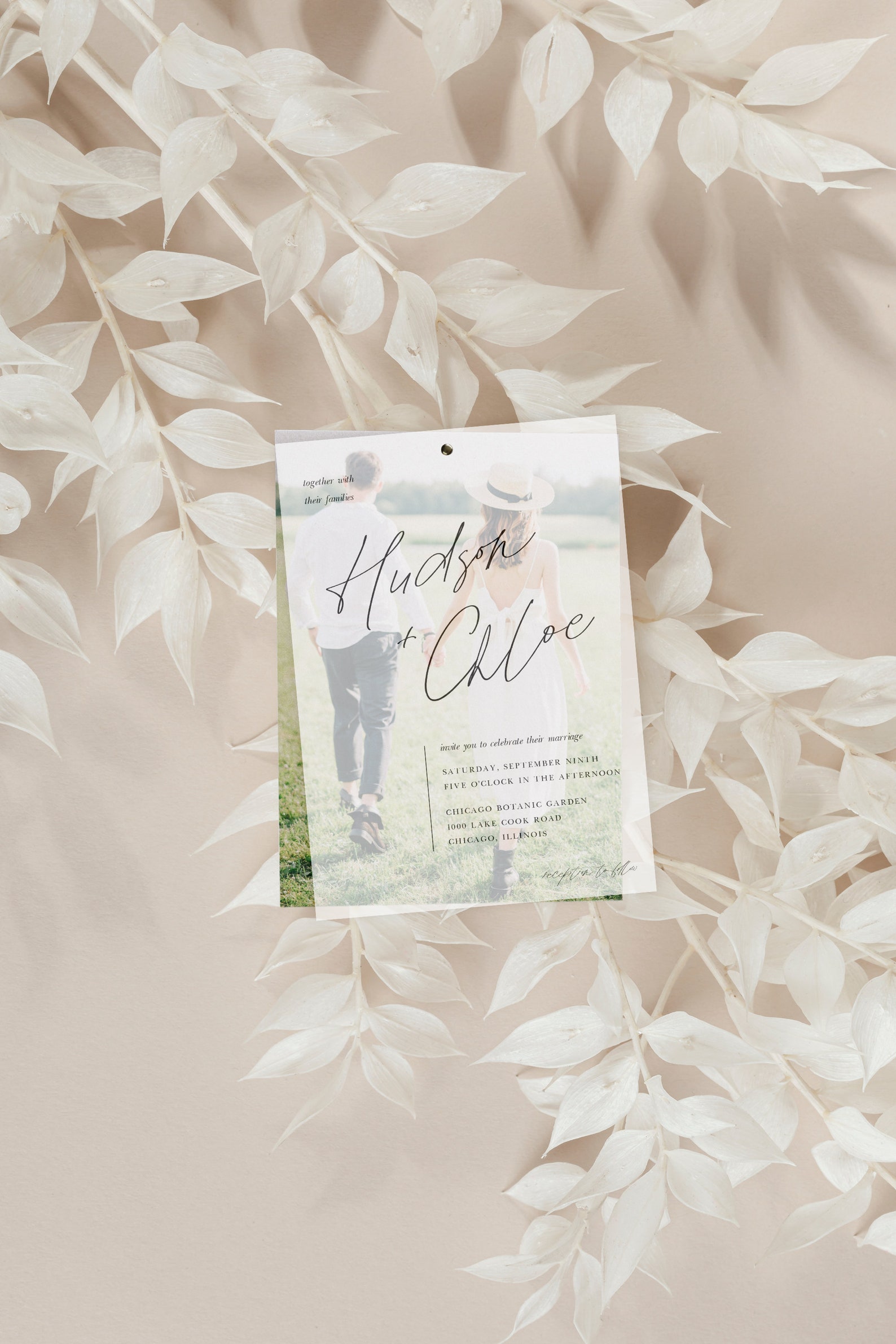 Vellum Overlay Wedding Invitation Modern Minimalist Vellum - Etsy