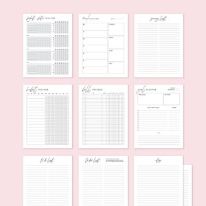 Modern Minimalist Planner Bundle, Daily Weekly Monthly Planner ...