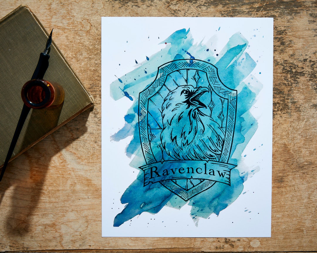 Wizard Artwork House Crest Watercolor Print Magical Art Print Wizard ...