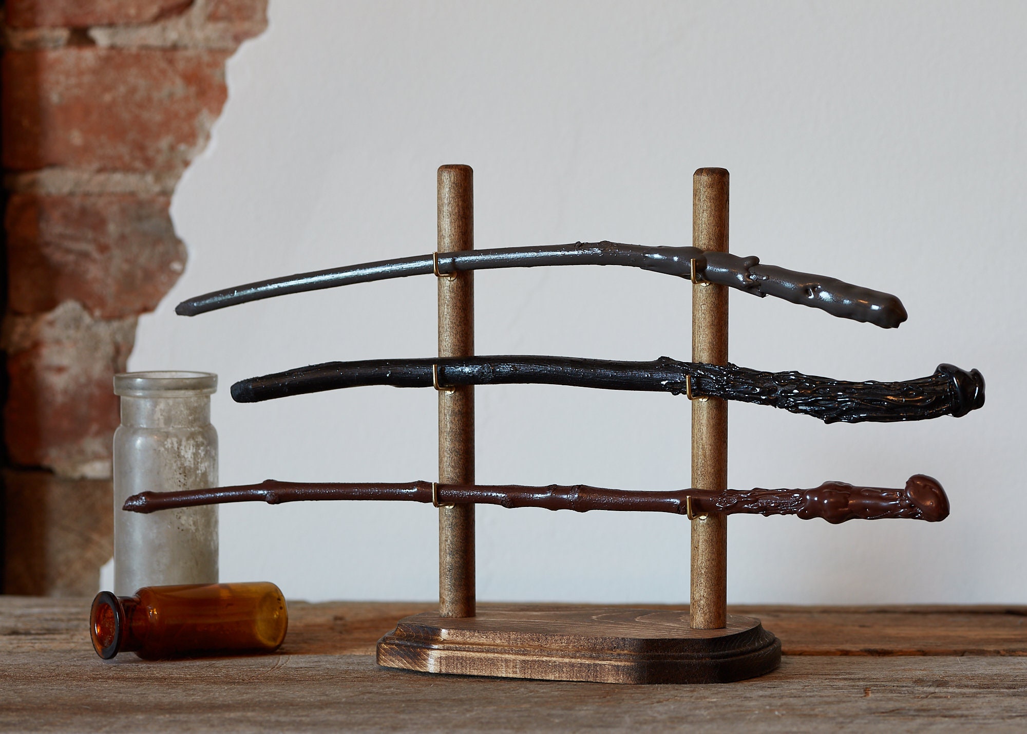 Wand Stand | Handmade Wood Wand Stand | Wizard Wand Stand | One Wand ...