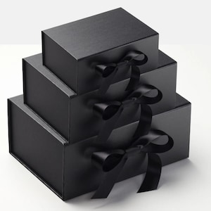 Luxury Extra Large Black Square Gift Box - Magnetic Gift Box - Wedding ...