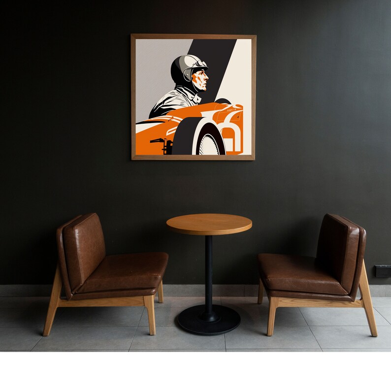 Art Deco Vintage Race Car Driver Print 4: High-octane Style, Nostalgia ...