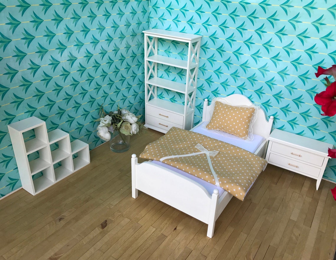 Bed for 12 Inch Doll / 1:6 Scale Bed/ Modern Bed - Etsy