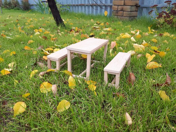 Table and Benches for Dolls / Scale 1:6 / for 12 Inch Dolls - Etsy