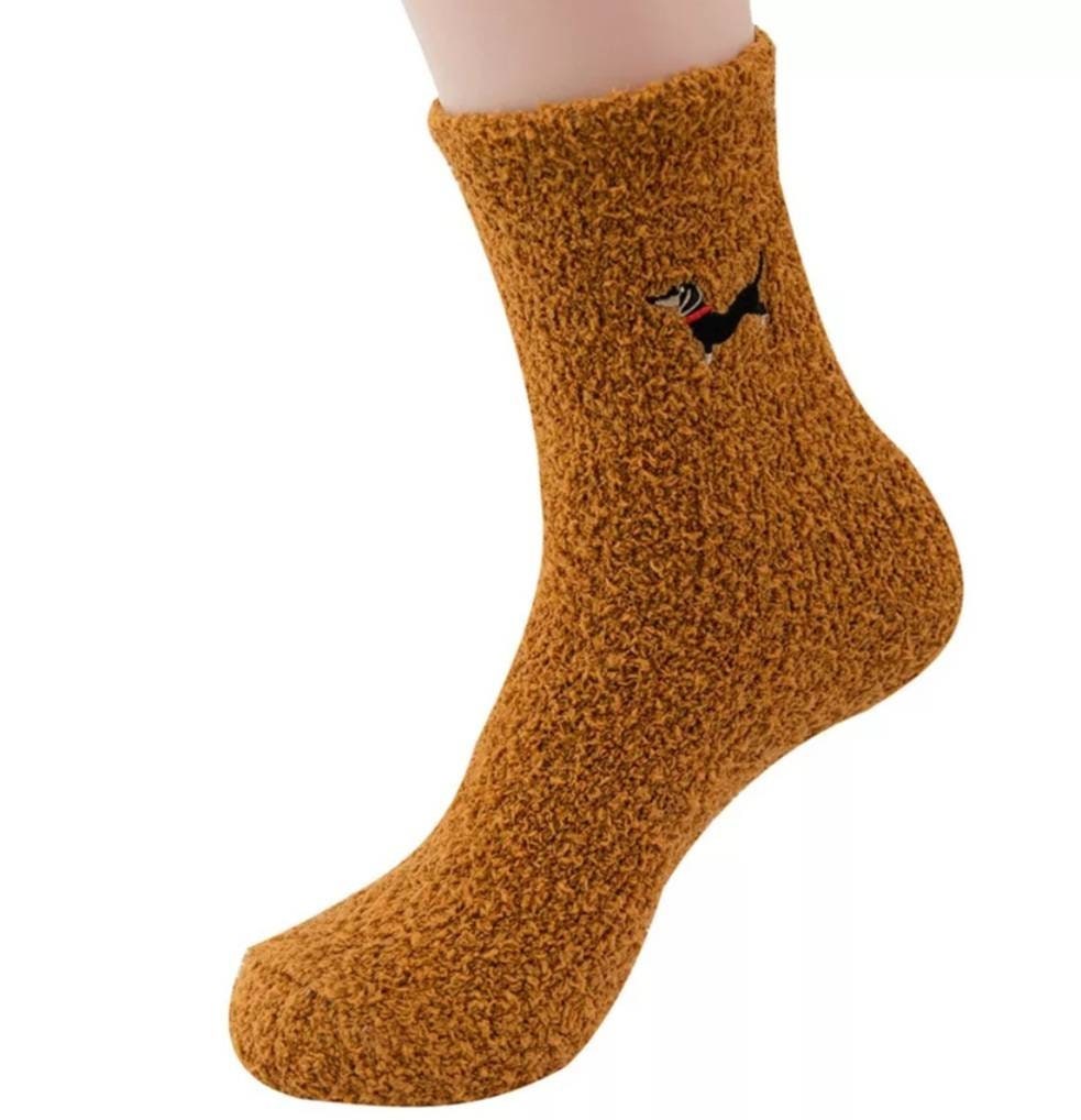Cute Fluffy Dachshund Sausage Dog Socks Gift Christmas Gift Present ...