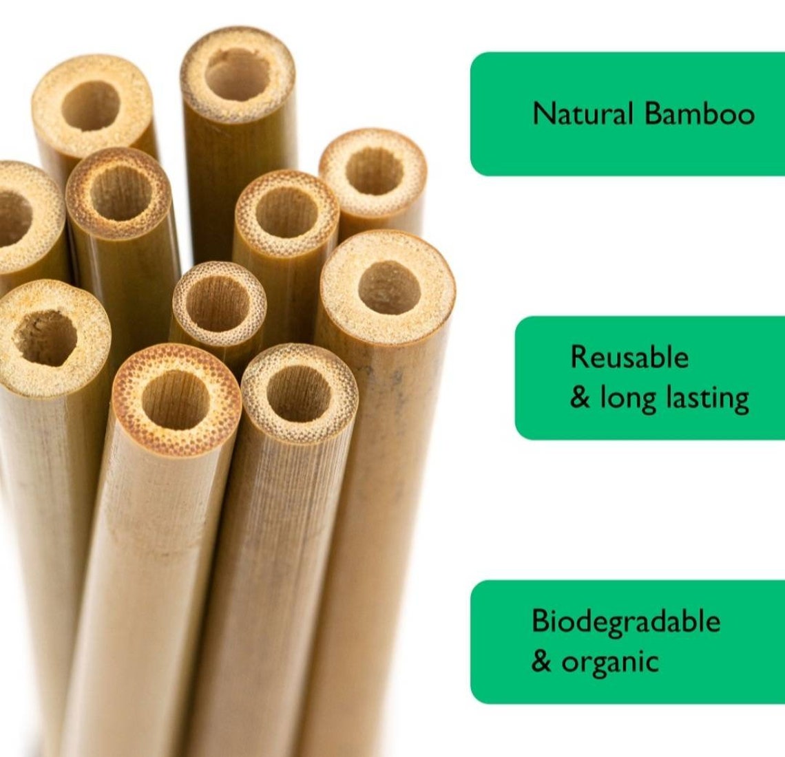 Eco Friendly 12 Pack Bamboo Straws Reusable Sustainable Gift - Etsy