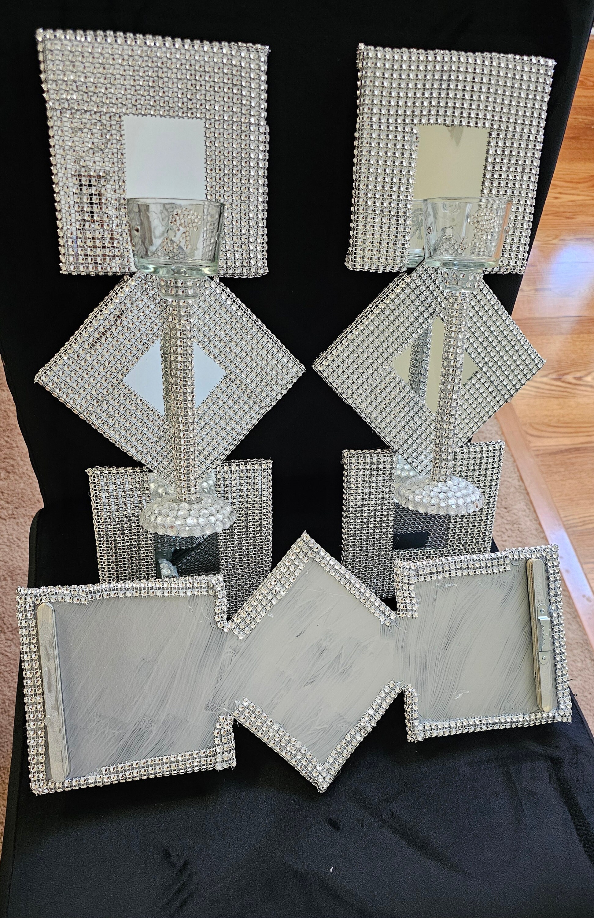 Set of 2 Glam Tea Candle Wall Mirror - Etsy