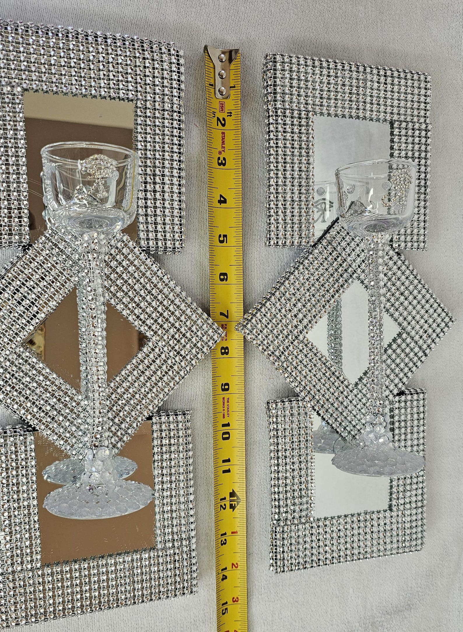 Set of 2 Glam Tea Candle Wall Mirror - Etsy