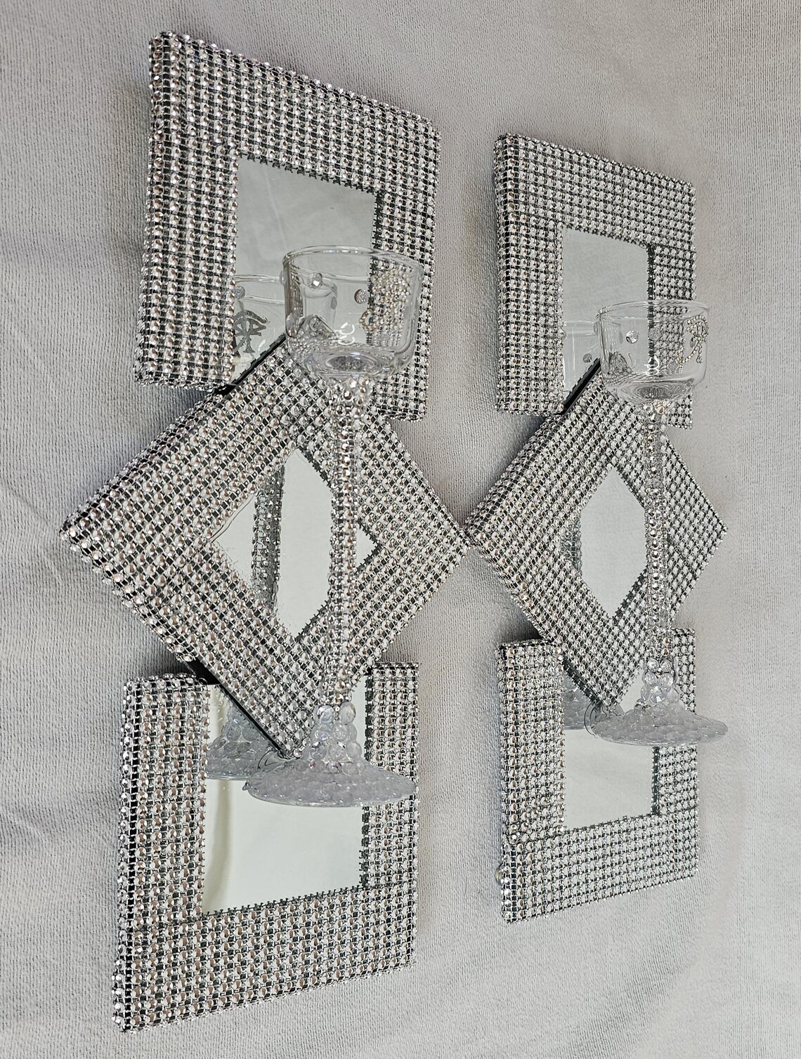 Set of 2 Glam Tea Candle Wall Mirror - Etsy