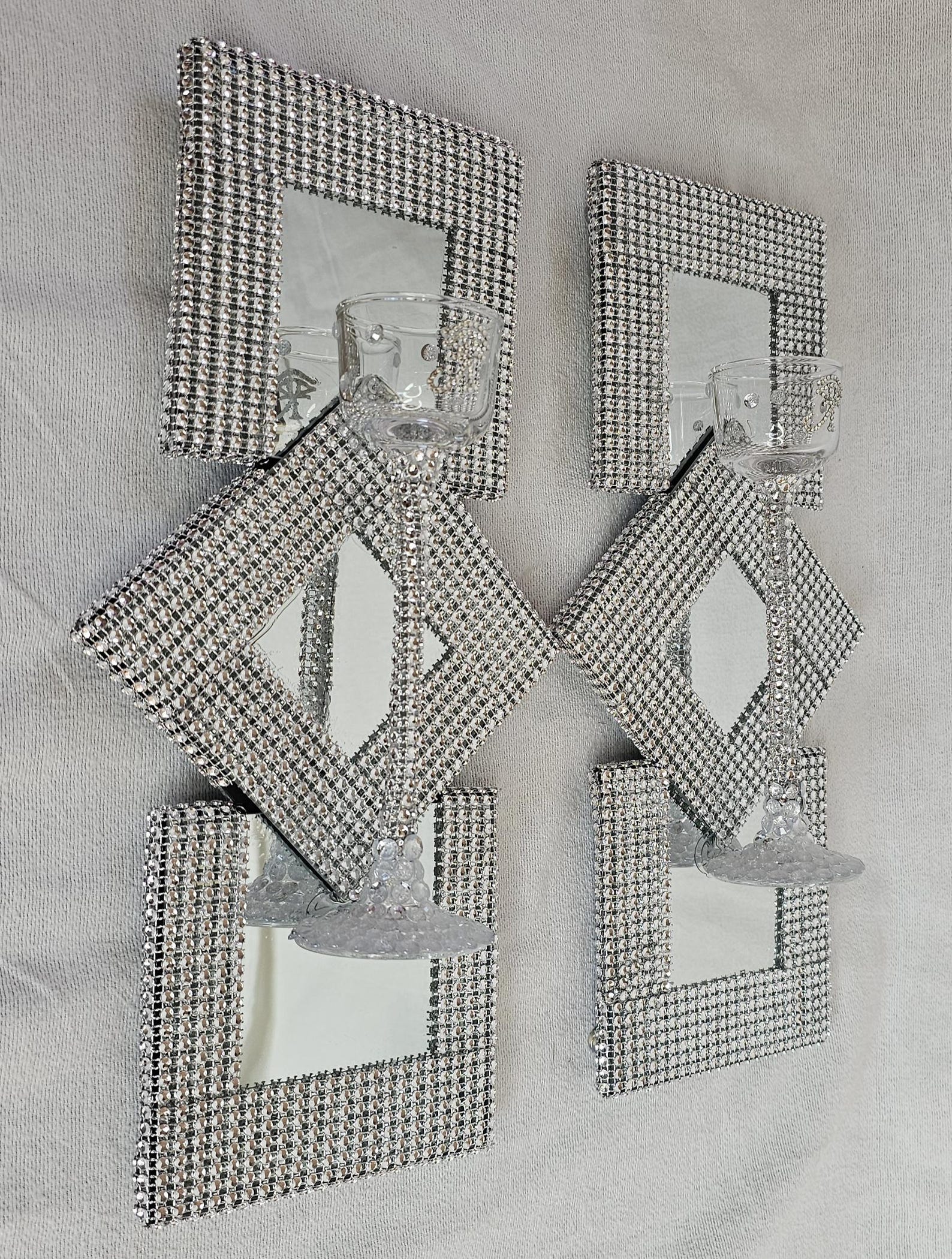 Set of 2 Glam Tea Candle Wall Mirror - Etsy