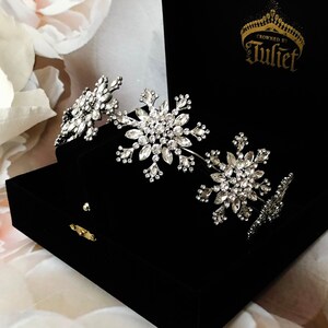 Snowflake Tiara Set Elsa Frozen Bridal Crown, Winter Headband ...