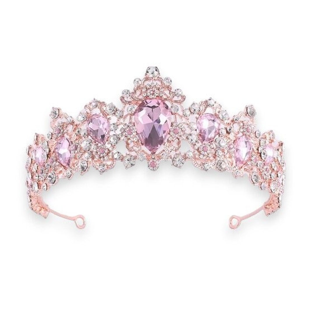 Pink Tiaras, Rose Gold Disney Princess Crown, Fairy Wedding Headpieces ...