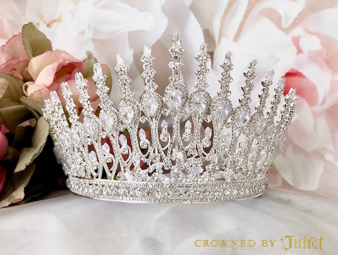 Large Tiara, Queen Swarovski Crystal Crown, Luxury Headpiece, Big ...