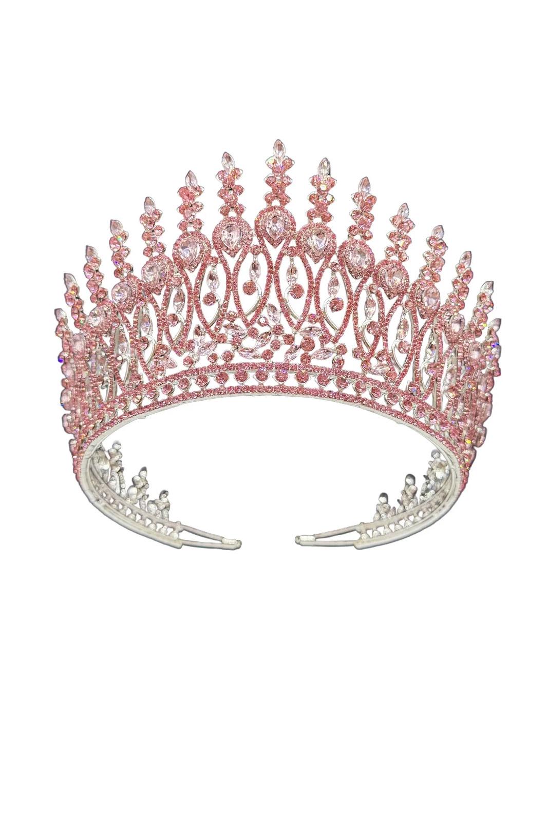 Pink Tiara, Queen Swarovski Crystal Crown, Princess Luxury Headpiece ...