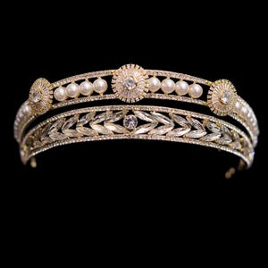 Bridgerton Crown Bridal Tiara Wedding Headpiece EDWINA Diadem Pearl ...