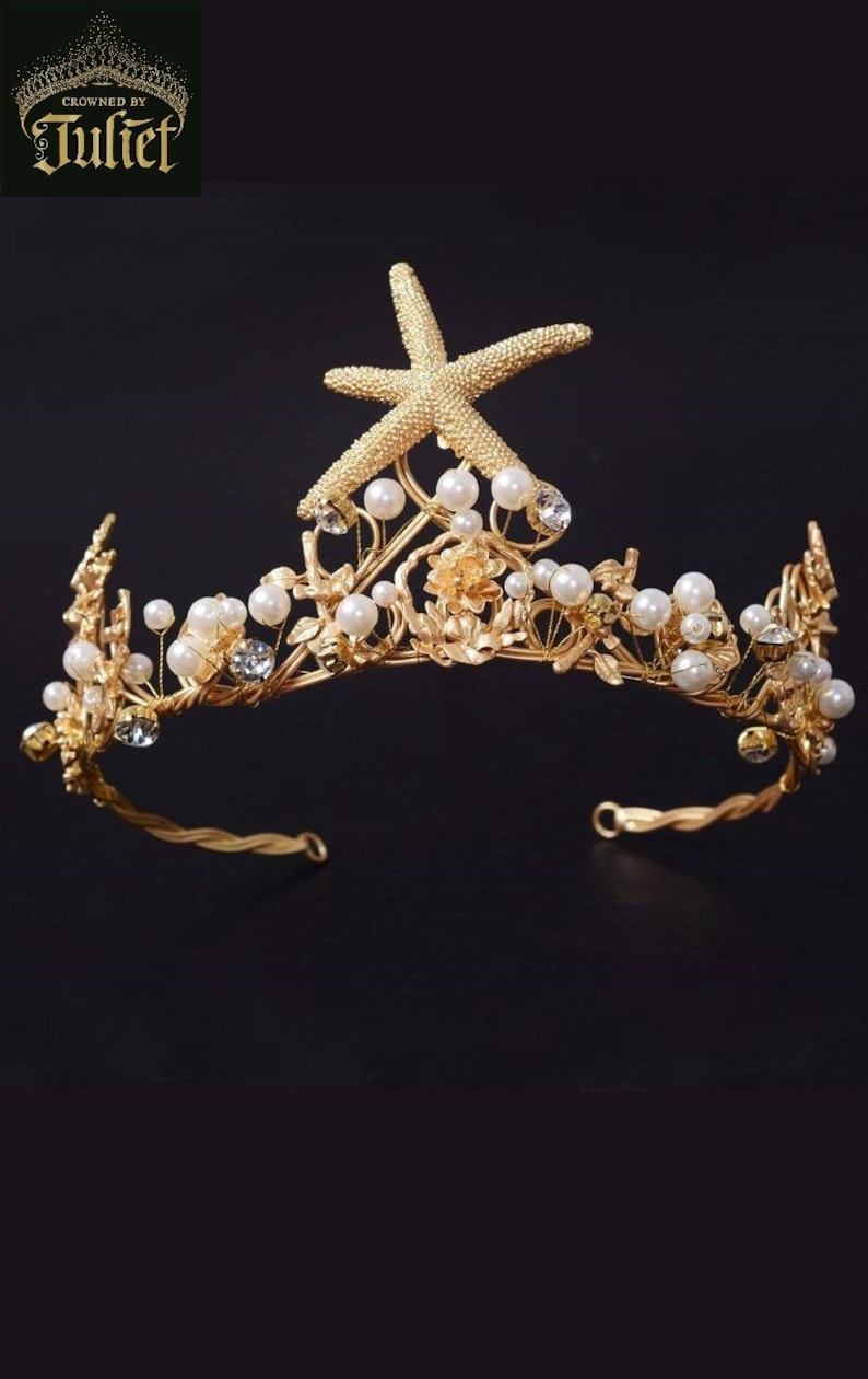 Ariel Mermaid Tiara Beach Tiara Starfish Hairpiece Ocean - Etsy