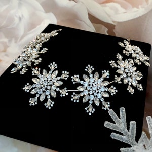 Snowflake Tiara Set Elsa Frozen Bridal Crown, Winter Headband ...