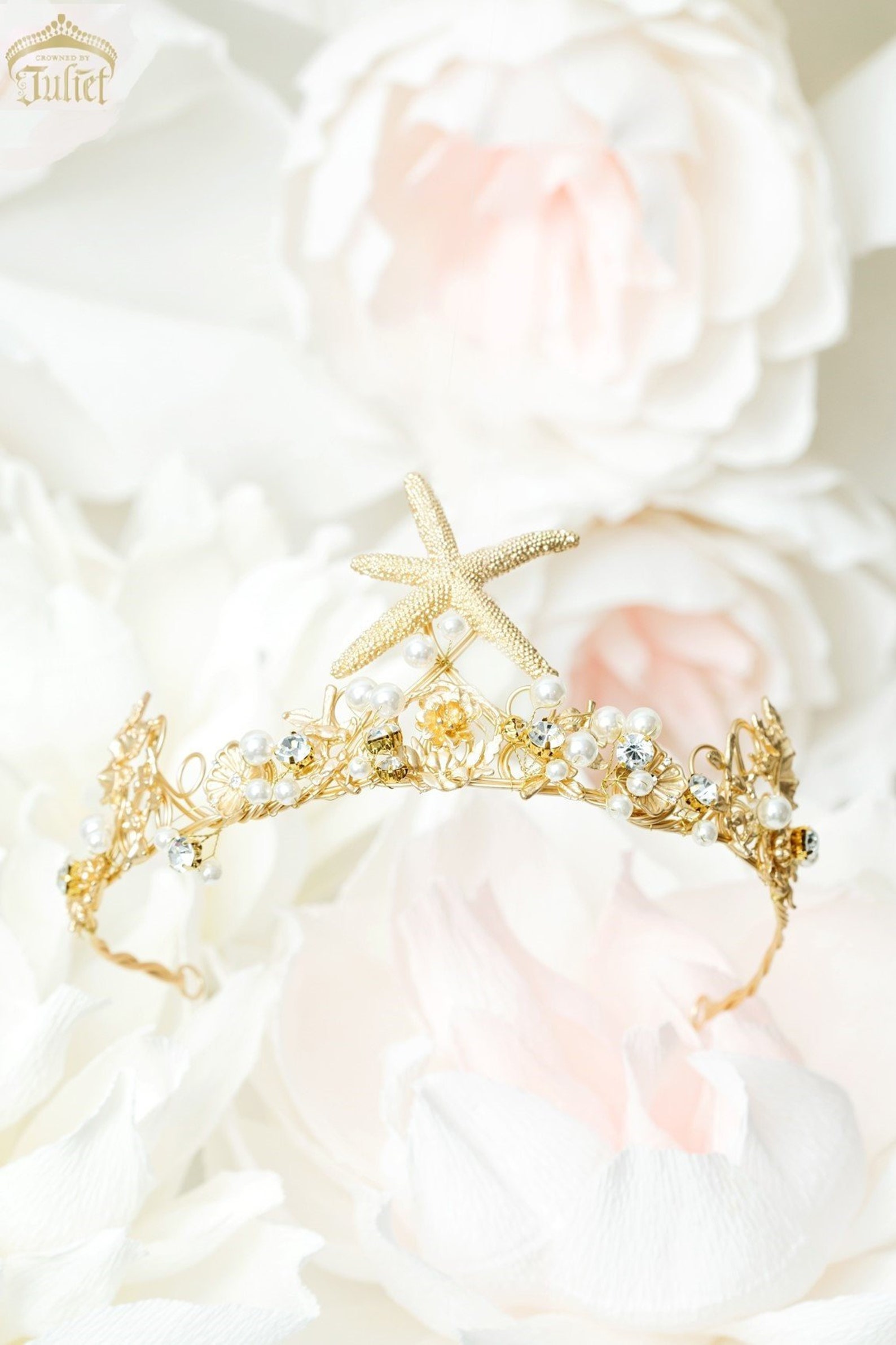 Ariel Mermaid Tiara Beach Tiara Starfish Hairpiece Ocean - Etsy