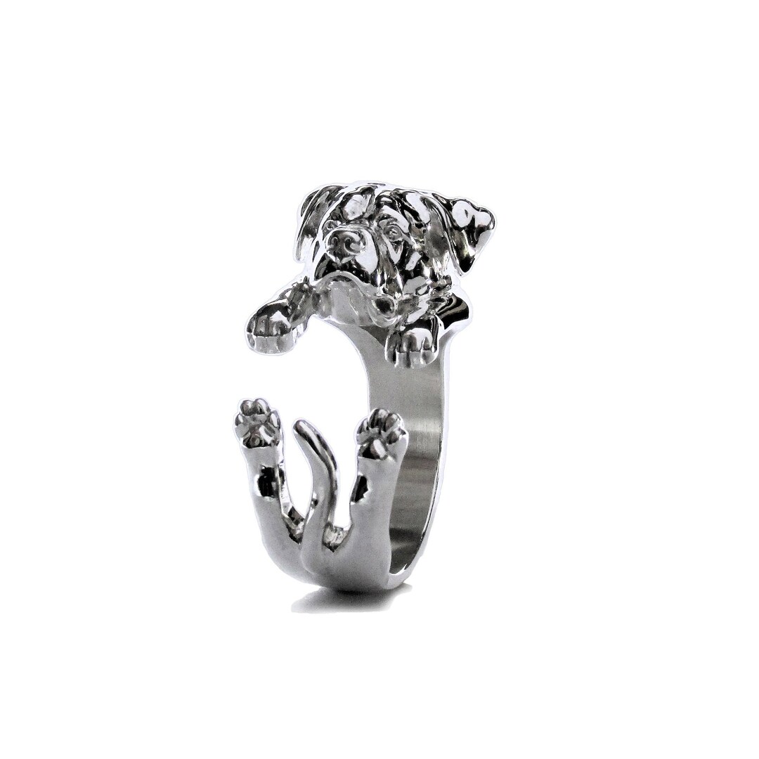 Rottweiler Silver Ring Rottweiler Art Animal Jewelry Rottie Hug Ring ...