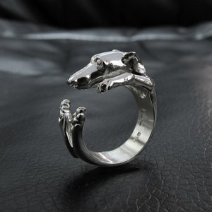 Greyhound Silver Ring, 925 Silver Sighthound, Azawakh Hug Ring, Galgo ...