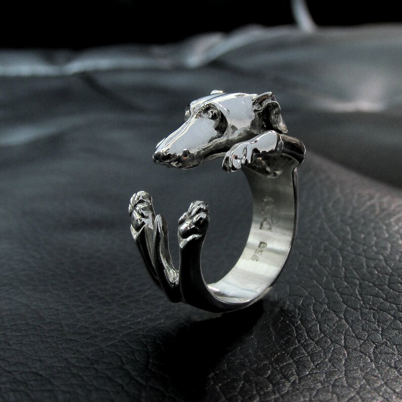 Greyhound Silver Ring, 925 Silver Sighthound, Azawakh Hug Ring, Galgo ...