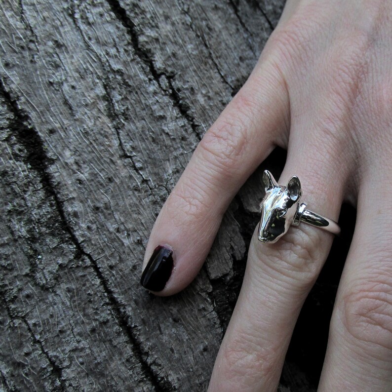 Bull Terrier Ring 925 Silver elegant ring alliance bull | Etsy