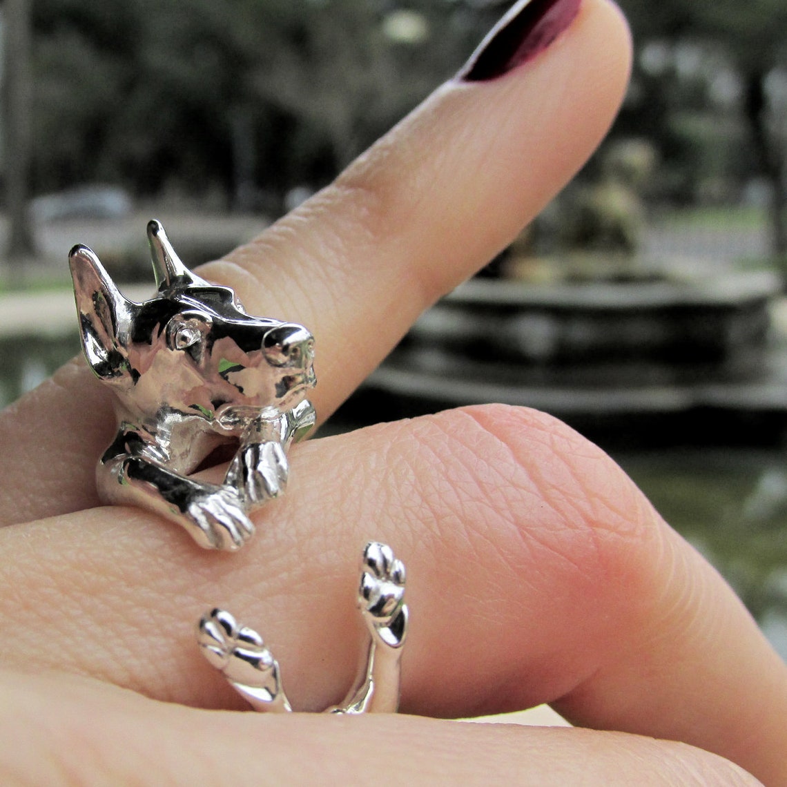 Doberman Ring Sterling Doberman Doberman Hug Ring Doberman | Etsy