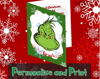 Grinch christmas card | Etsy