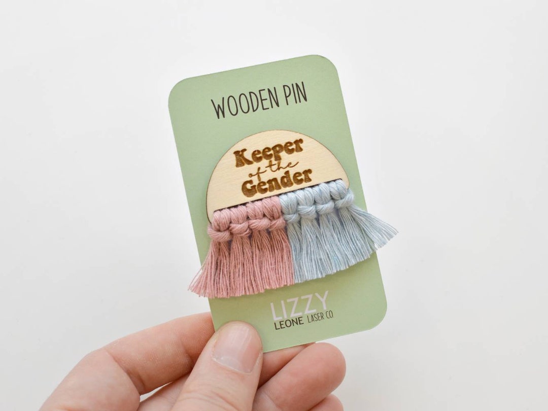 Keeper Of The Gender Pin Boho Pink And Blue Macrame Gender Reveal