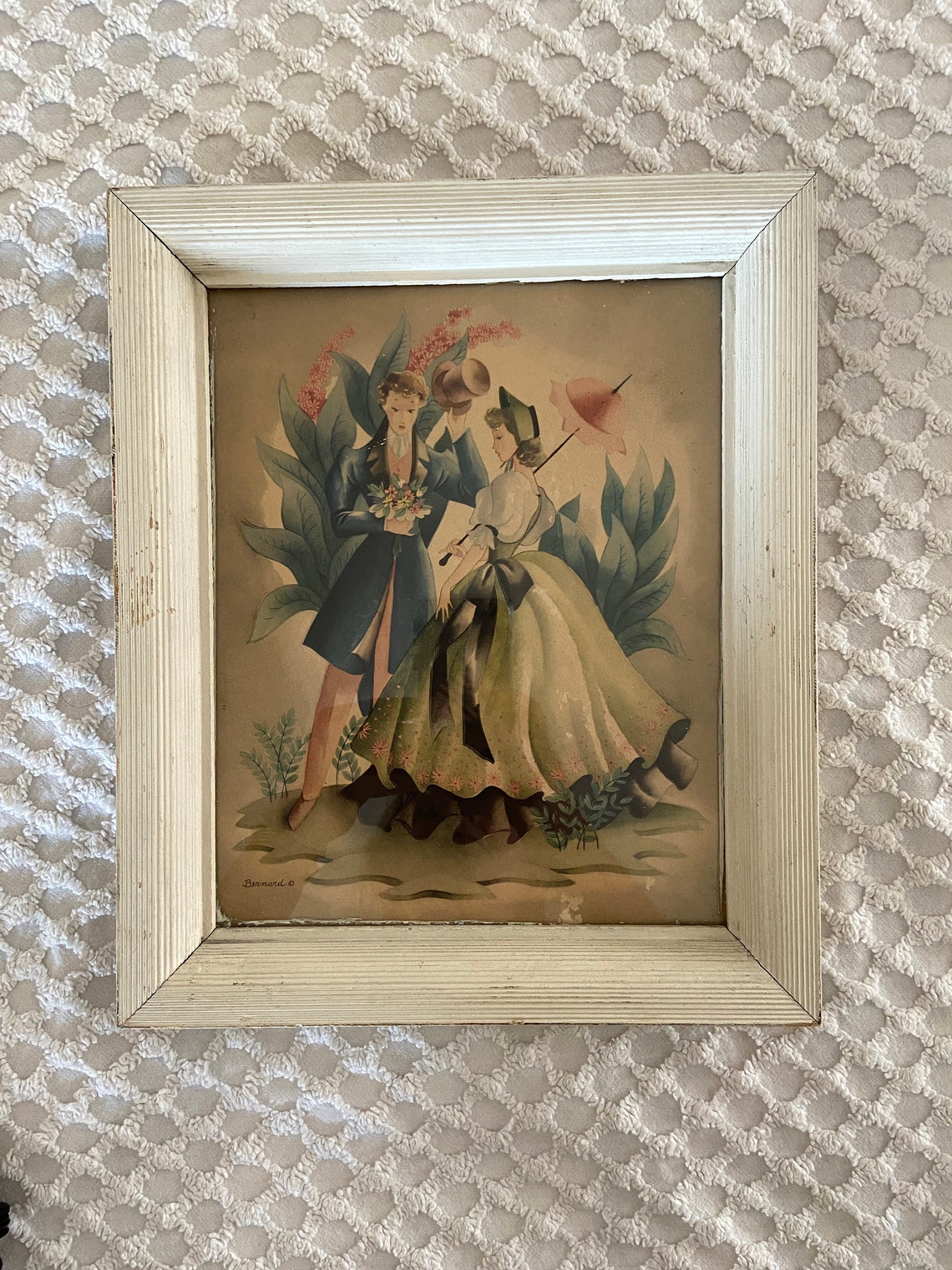 Vintage Framed Bernard Print of Victorian Couple Vintage - Etsy