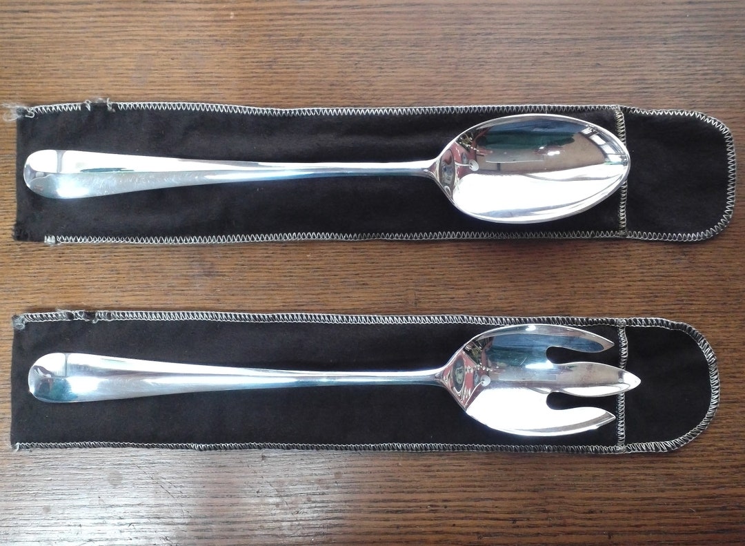 Vintage Gerity Products Sterling Silver Plated Salad Fork and Spoon ...
