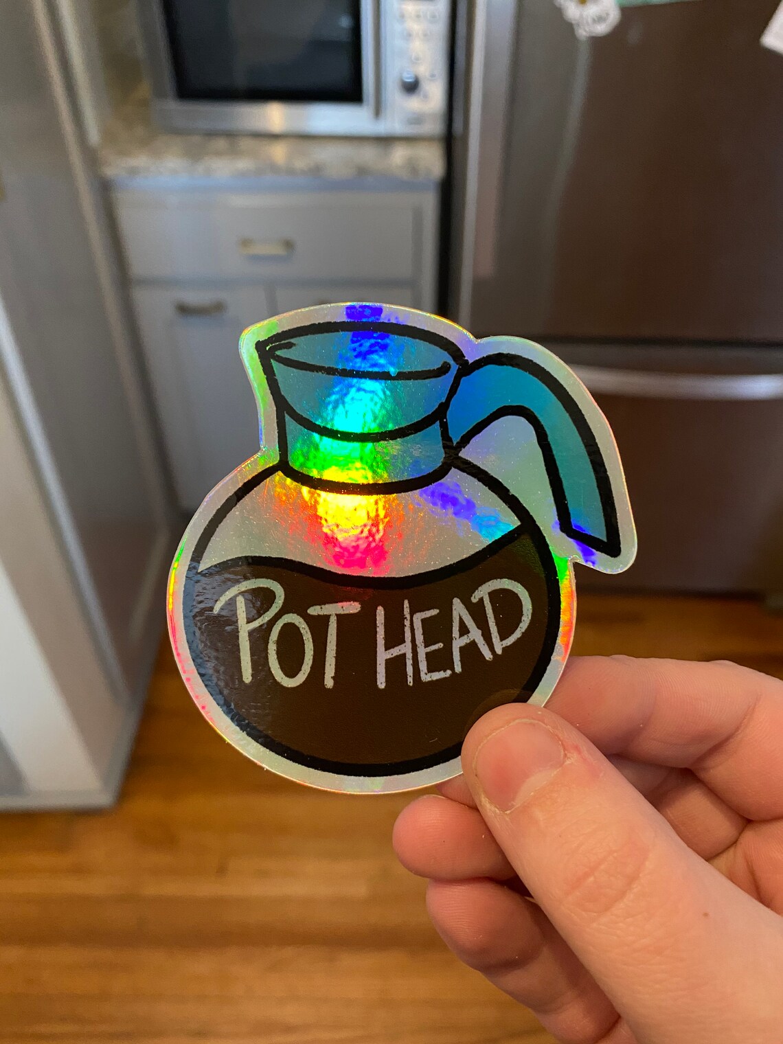 Holographic Pot Head Sticker - Etsy