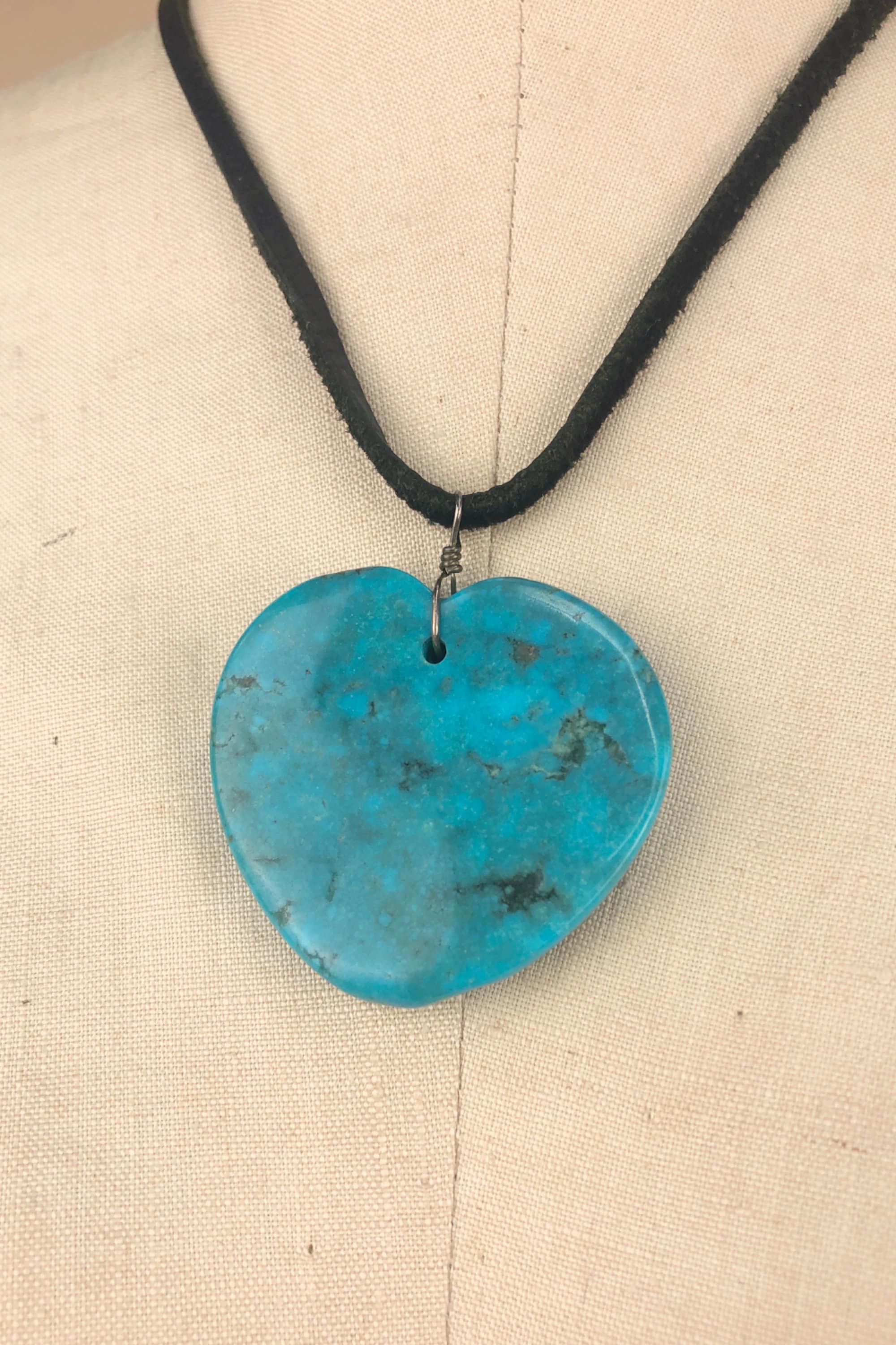 Vintage Heart-shaped Turquoise Stone Necklace Bohemian - Etsy