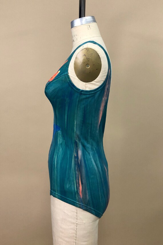 1950s Jantzen International Watercolor Swimsuit, Impo… - Gem