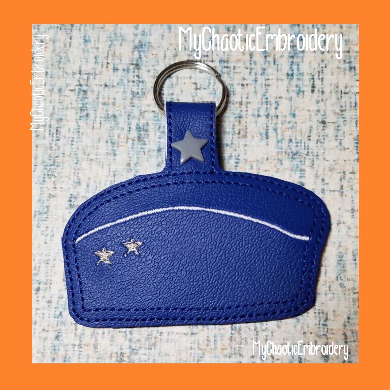 Air Men Military Dress Blues Flight Cap 4x4 Key Fob Ring Designs ...