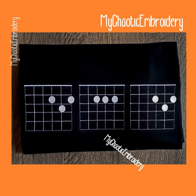 DAD Guitar Chord 11x14 and 5x7 Included Embroidery Fill | Etsy