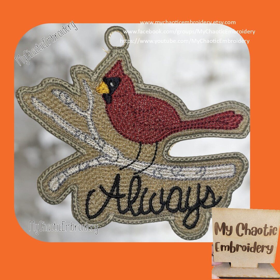 Free Standling Lace FSL Cardinal Ornament Designs 3 Sizes 4x4, 5x5, 8x8 ...