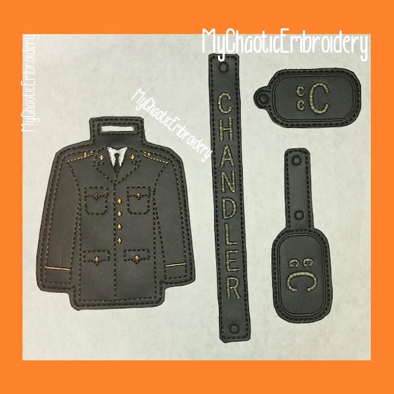 3 Design Set Military Dress Uniform Bag Tag & Dogtags Keyfob - Etsy