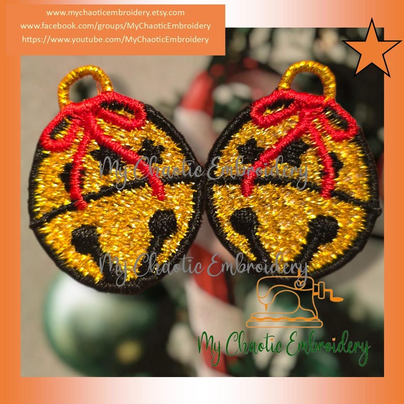 4x4 FSL Free Standing Lace Jingle Bell (2 Styles Bow or Ribbon) Sleigh ...