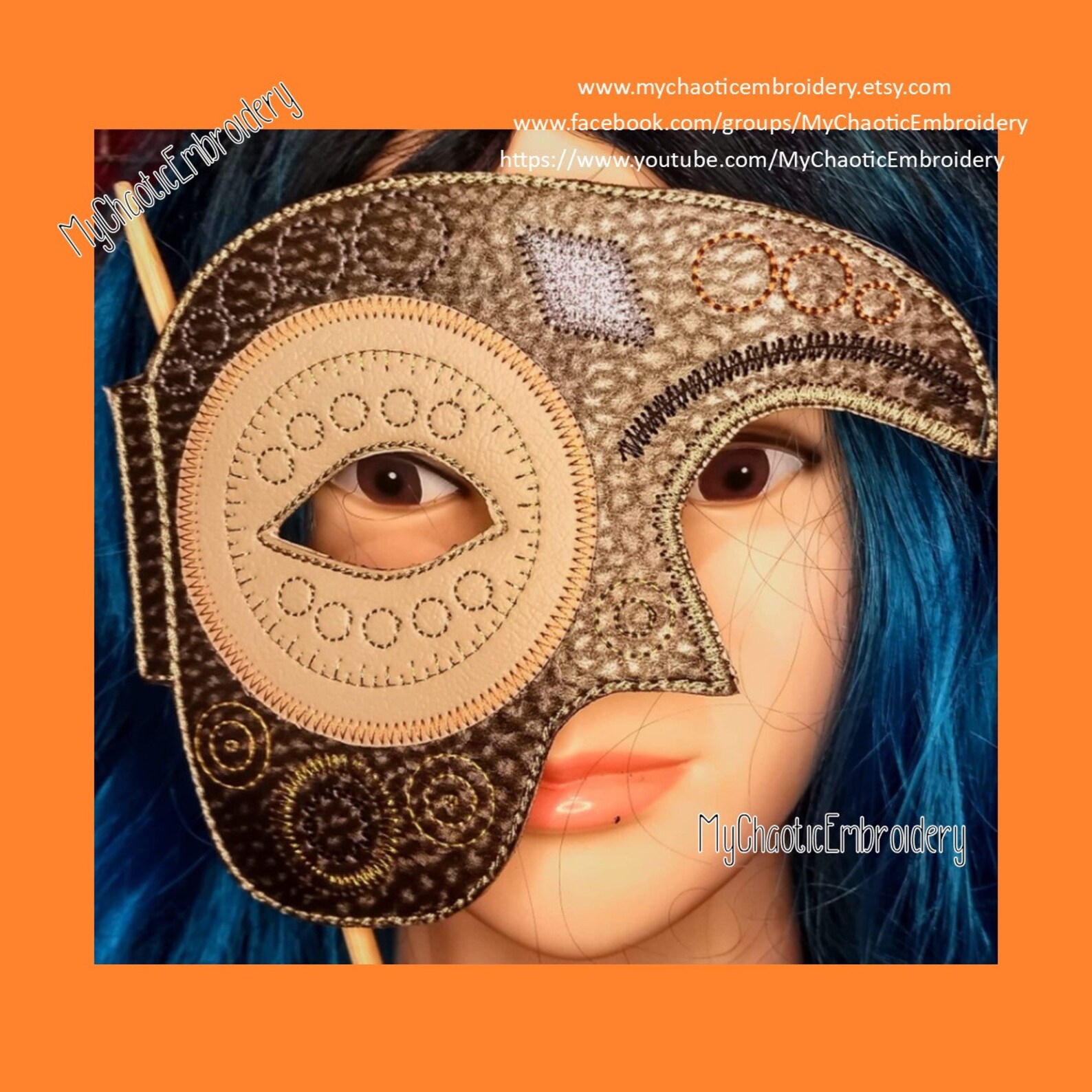 Steampunk Opera Mardi Gras Half Mask for 1/8 Dowel or | Etsy