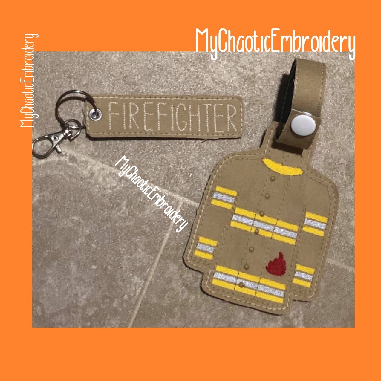 2 Design Set Firefighter Fireman Jacket Bag Tag and Matching | Etsy