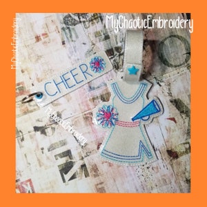 2 Design Set -cheerleader Cheer Spirit Bag Tag & Matching Keyfob 5x7 ...