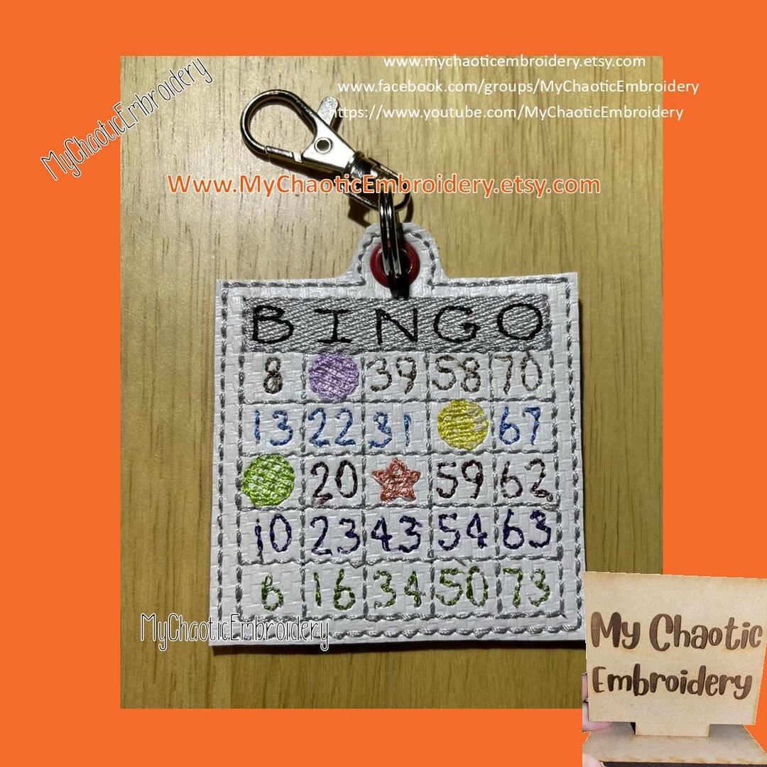 4x4 Set of 6 Bingo Designs - Balls Dauber Card KF Keyfob Key Fob ...