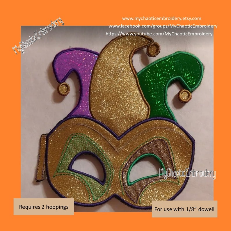 2 Styles Mardi Gras Jester Mask Set for 1/8 Dowel or | Etsy