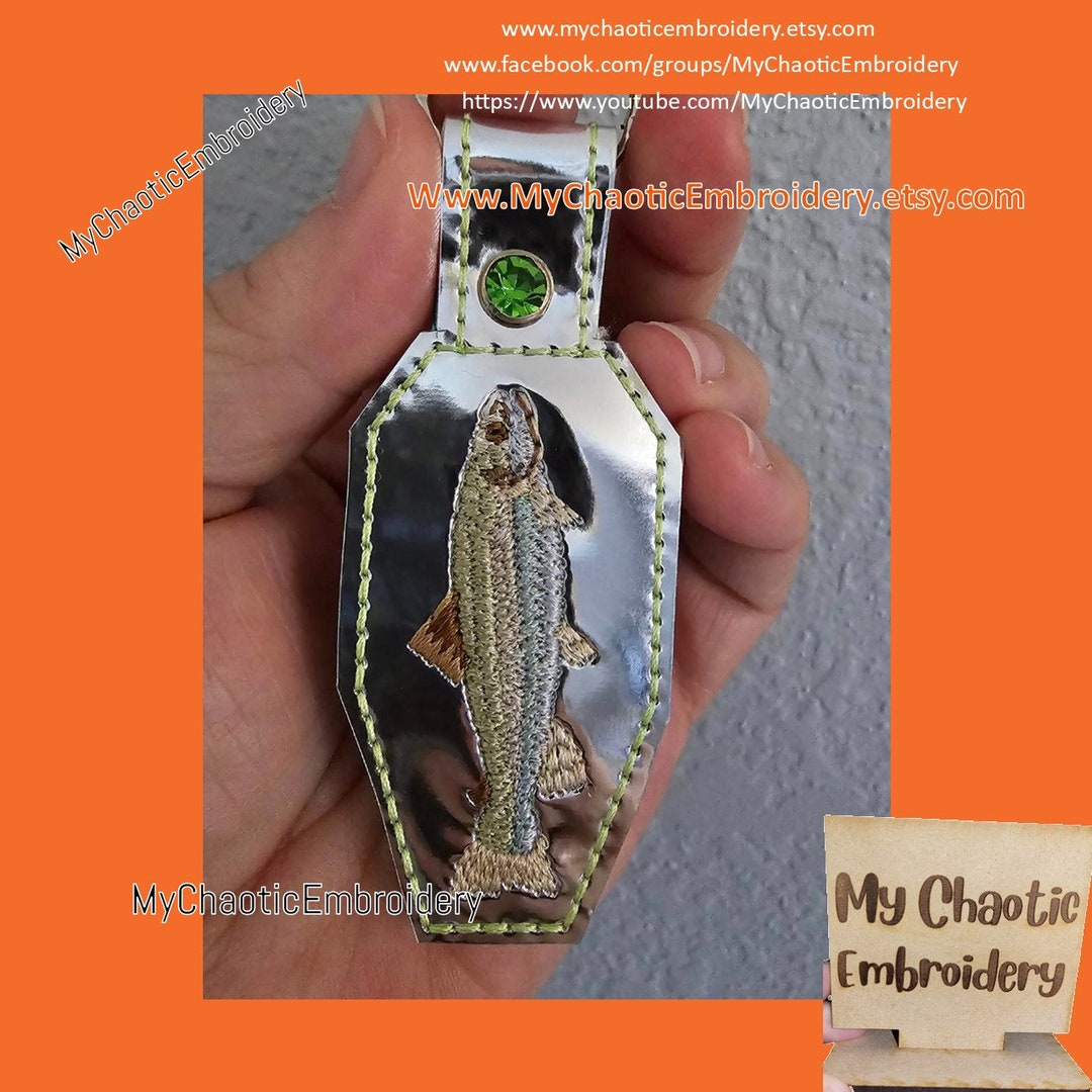 4x4 Hoop Trout Rainbow Striped Fish Keyfob -KF Key Fob - Colorful ...