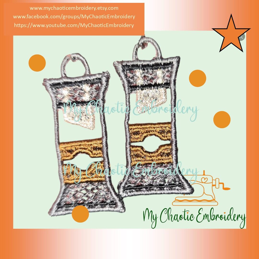 4x4 FSL Free Standing Lace Guillotine Earrings Fish Hook Hardware ...