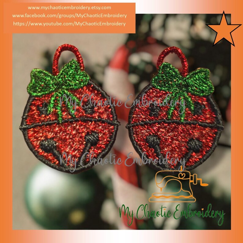 4x4 FSL Free Standing Lace Jingle Bell (2 Styles Bow or Ribbon) Sleigh ...