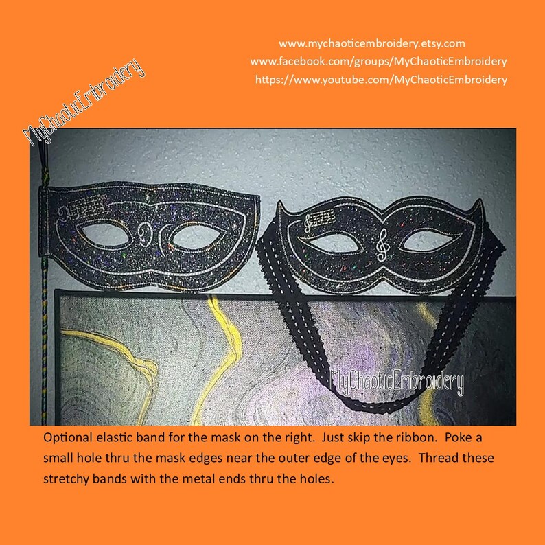 2 Styles Mardi Gras Music Mask Set for 1/8 Dowel or Wand - Etsy