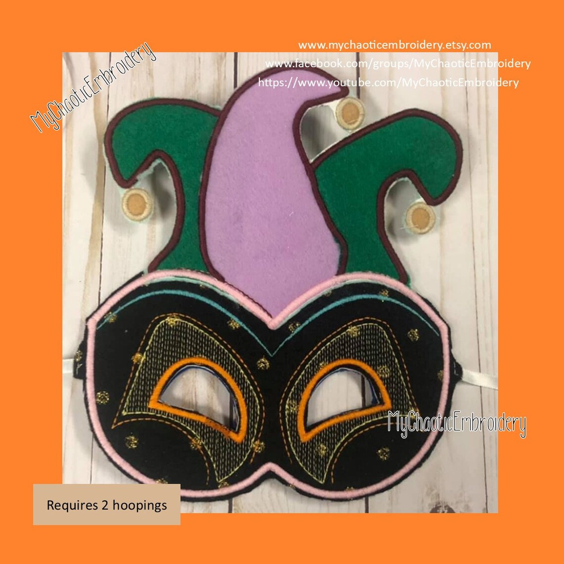 2 Styles Mardi Gras Jester Mask Set for 1/8 Dowel or - Etsy