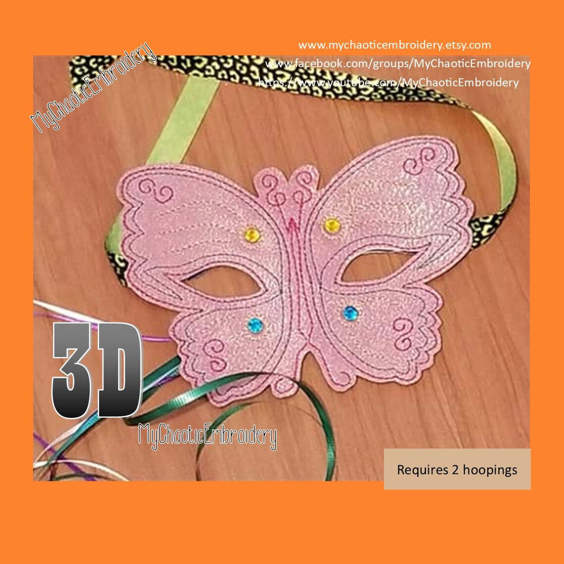 3D Style 2 Versions Mardi Gras Butterfly Mask Set for - Etsy